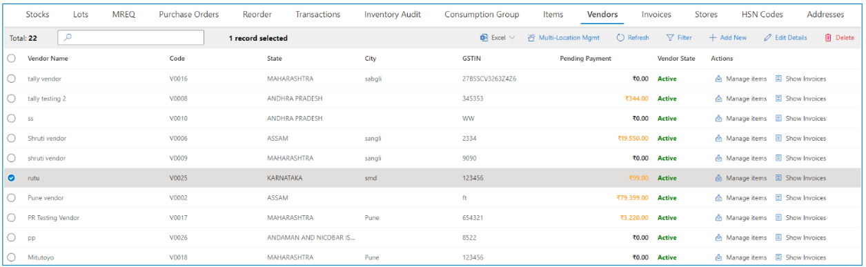 Vendor Master Fields – Nextra